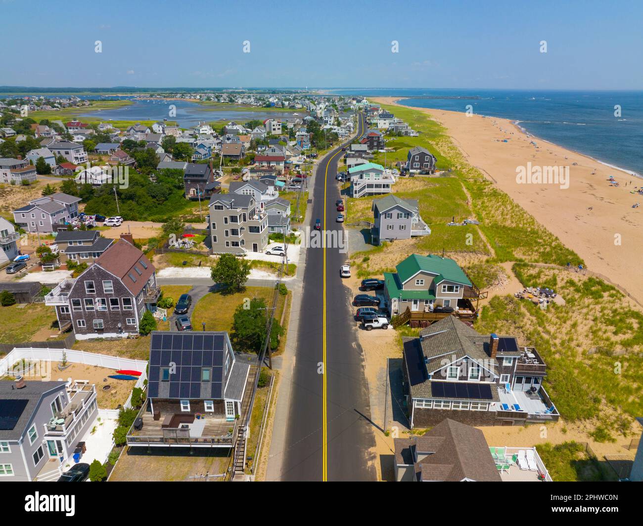 Northern Boulevard aerial view at Newbury Beach in summer on Plum ...