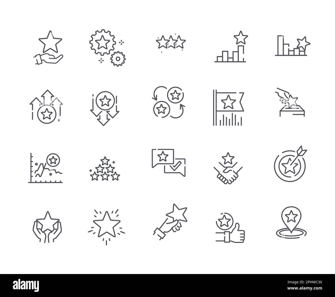 Star rating icons outline set Stock Vector Image & Art - Alamy