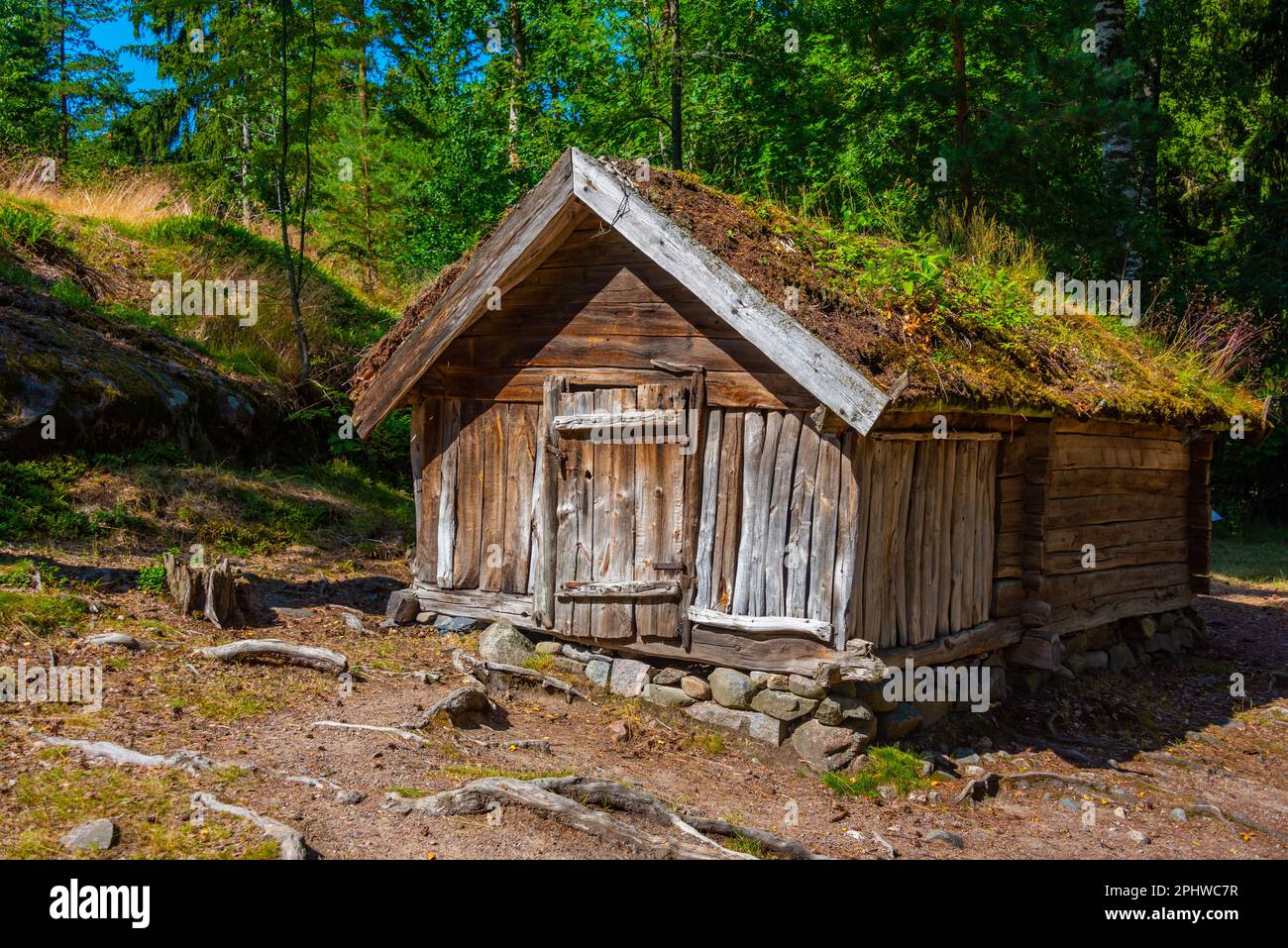 Wooden buildings at Seurasaari Open-Air Museum in Helsinki, Finland ...