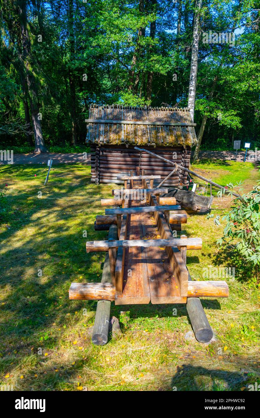 Wooden buildings at Seurasaari Open-Air Museum in Helsinki, Finland ...