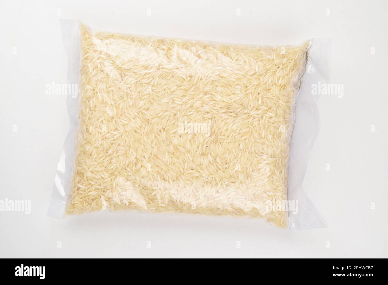 Top view of rice bag on white background Stock Photo - Alamy