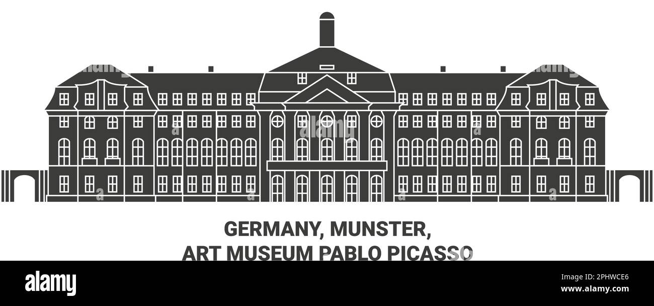 Germany, Munster,Art Museum Pablo Picasso travel landmark vector ...