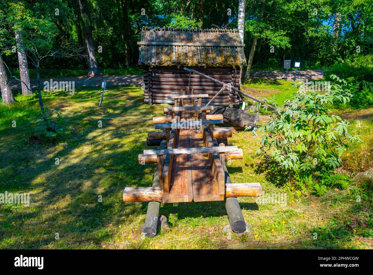 Wooden buildings at Seurasaari Open-Air Museum in Helsinki, Finland ...