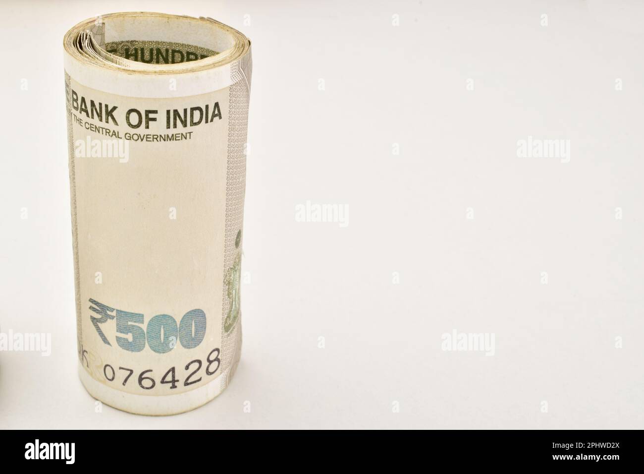Indian currency note on white background Stock Photo - Alamy