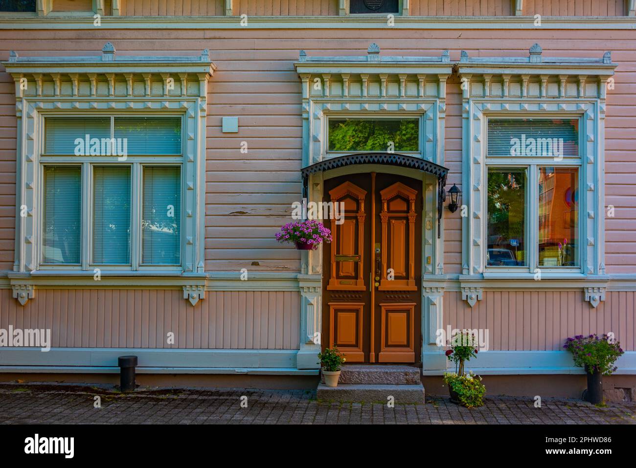 Colorful timber houses in Hämeenlinna, Finland Stock Photo - Alamy