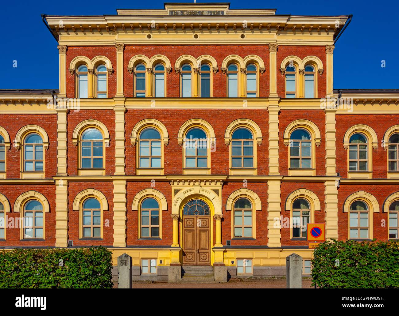 Brick building of Hämeenlinna high school in Finland Stock Photo - Alamy