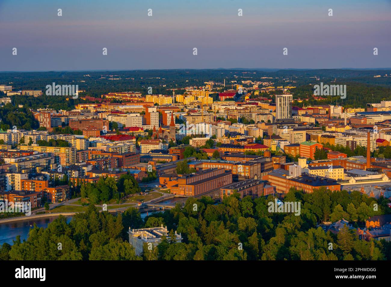 Panorama view of center of Finnish town Tampere Stock Photo - Alamy