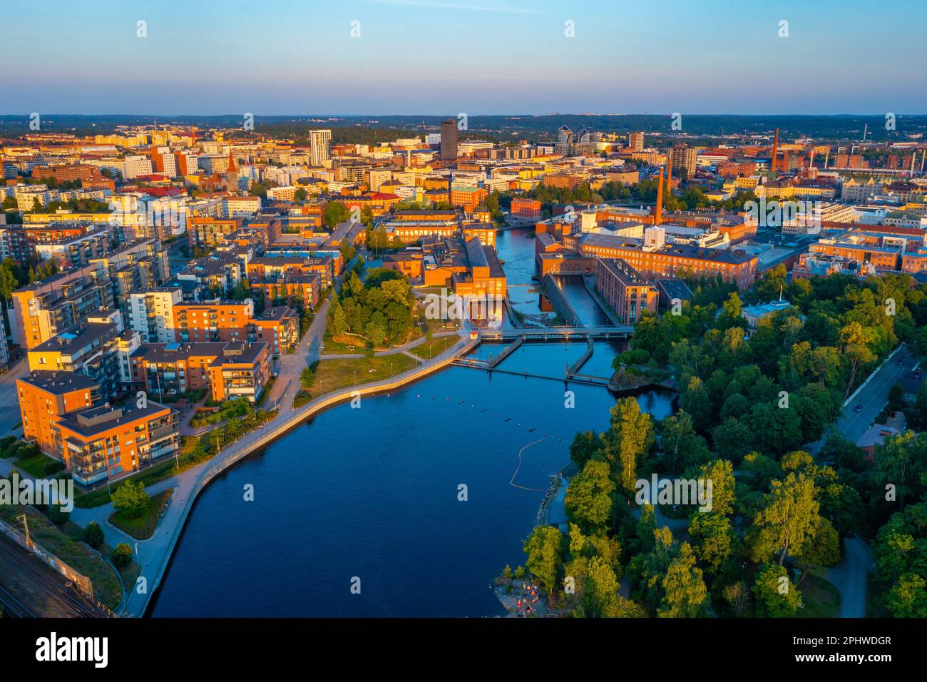 Panorama view of center of Finnish town Tampere Stock Photo - Alamy