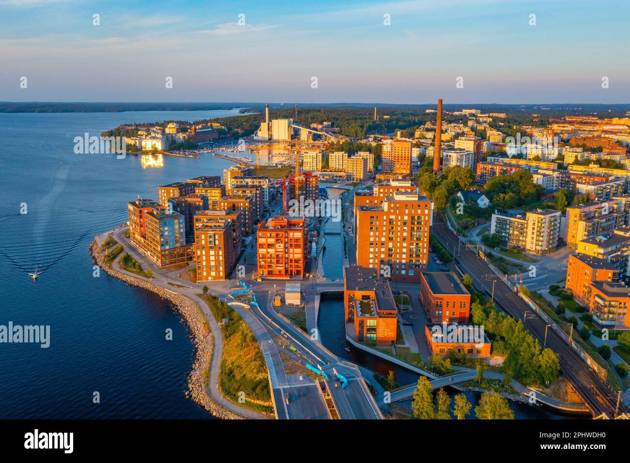 Panorama view of Finnish town Tampere Stock Photo - Alamy
