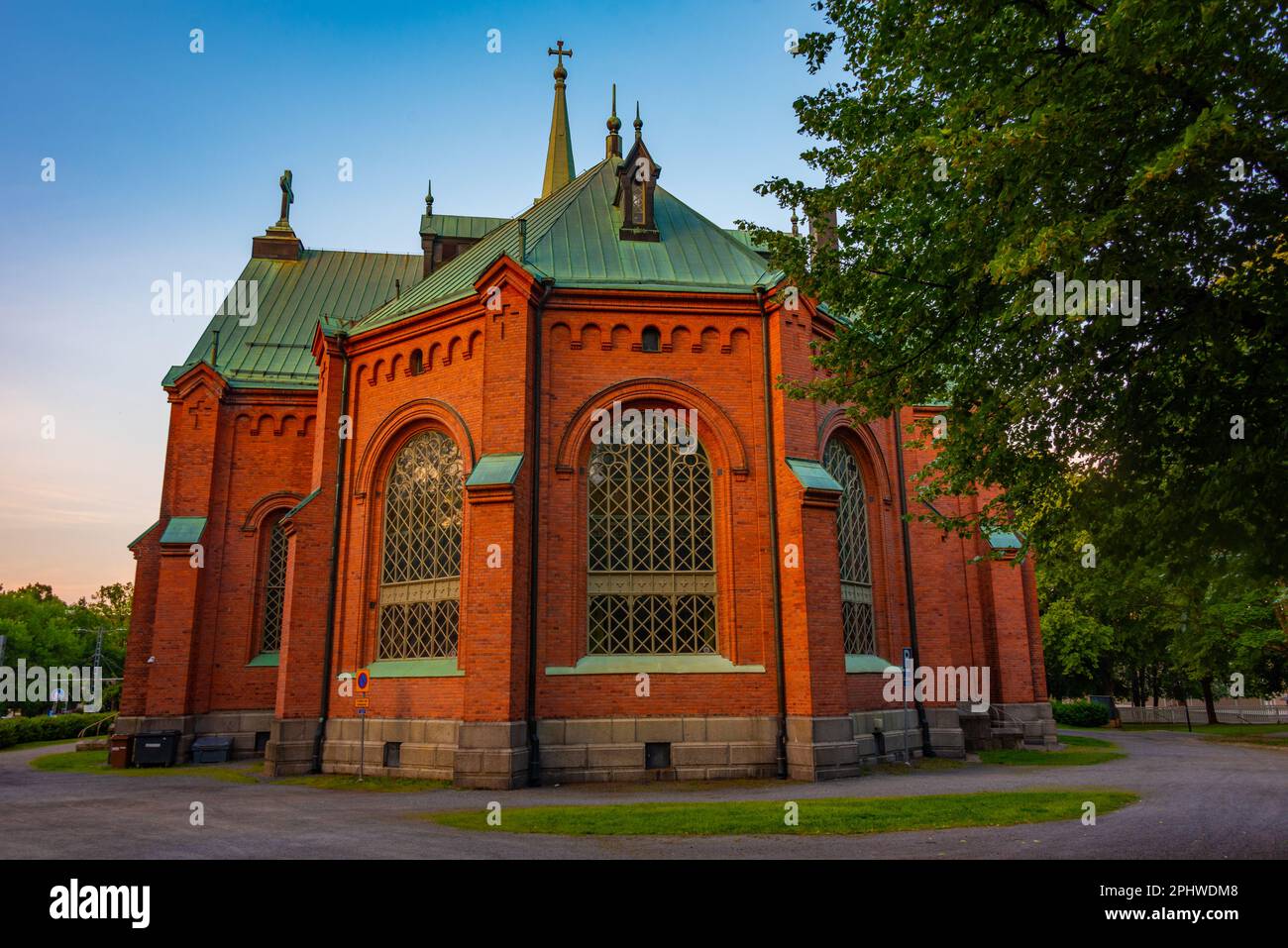 Sunset view of Alexander Church in Finnish town Tampere Stock Photo - Alamy
