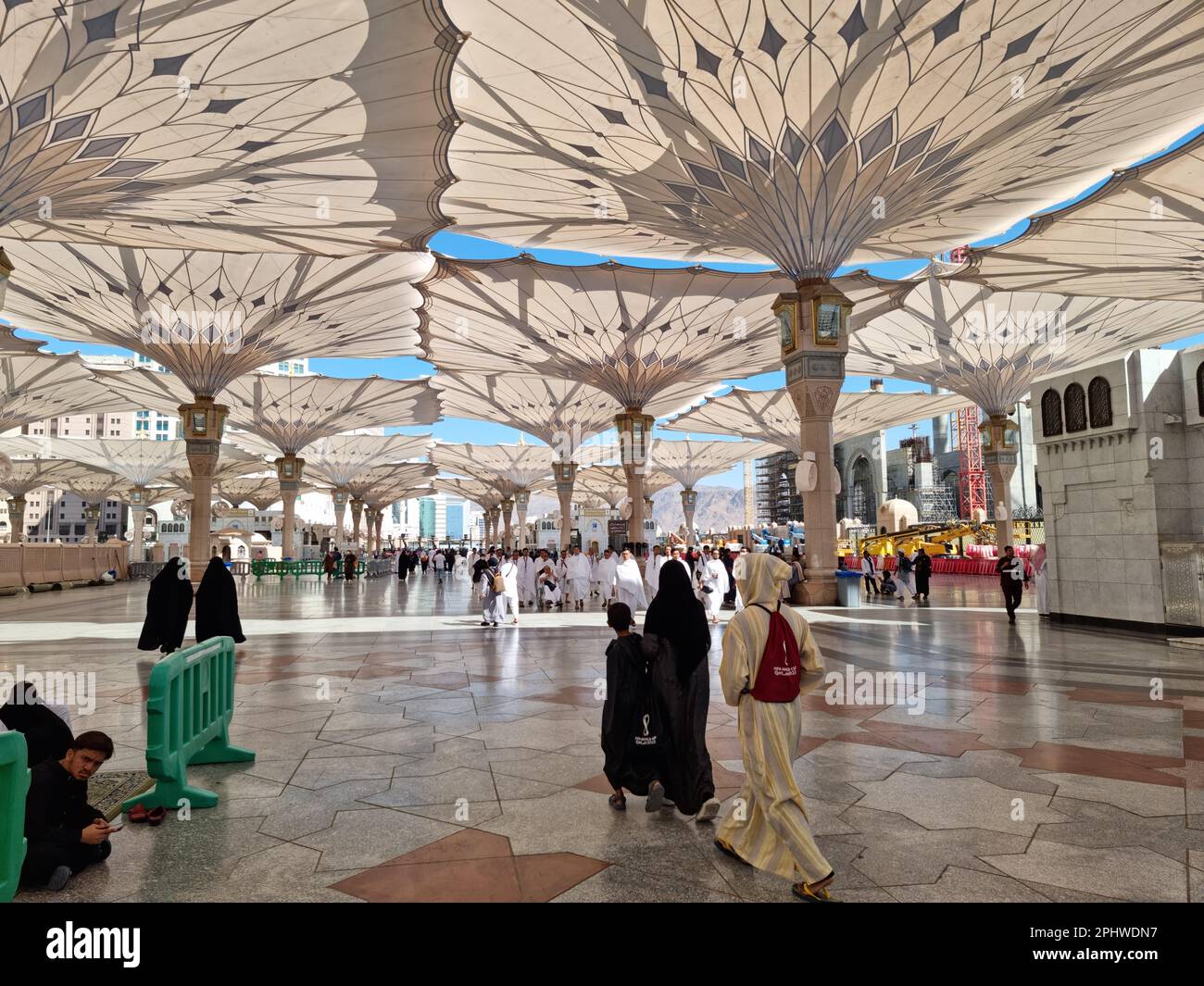 Madinah, Saudi Arabia - February 25, 2023: Muslim pilgrims visiting the ...