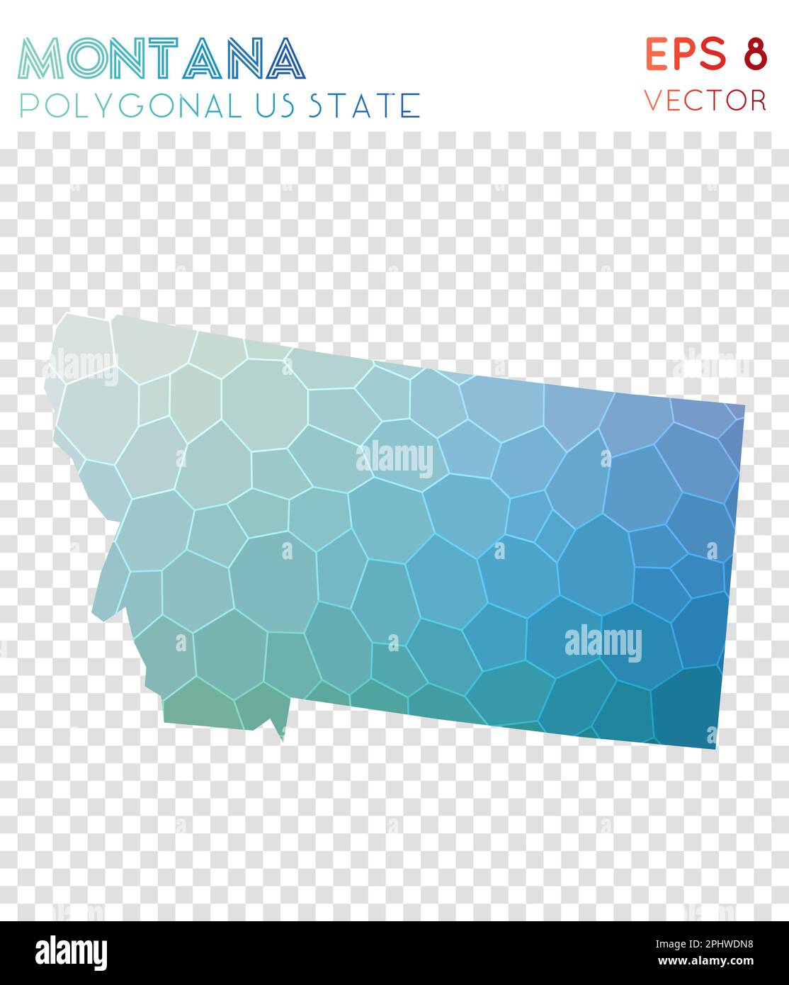 Montana polygonal map, mosaic style US state. Alluring low poly style ...