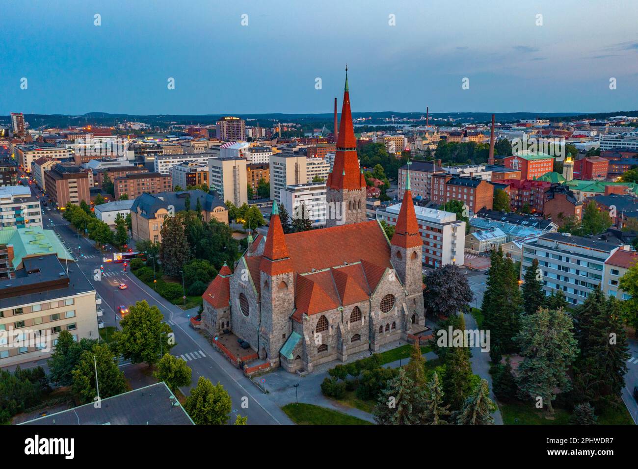 Sunset view of Tampere Cathedral in Finland Stock Photo - Alamy