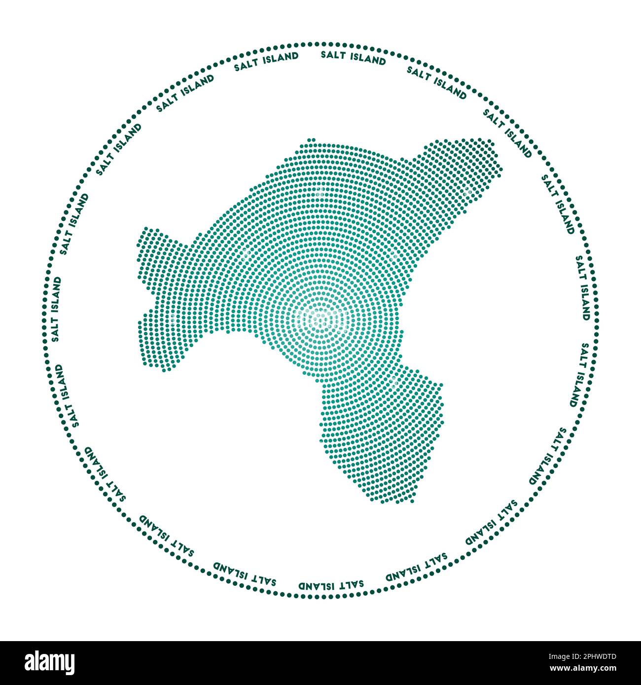 Salt Island round logo. Digital style shape of Salt Island in dotted ...