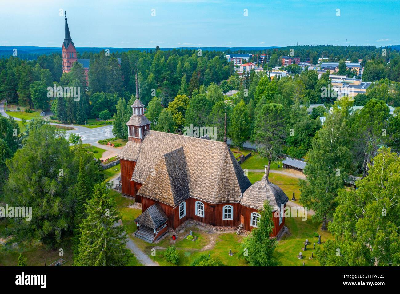 Red timber church at Keuruu, Finland Stock Photo - Alamy