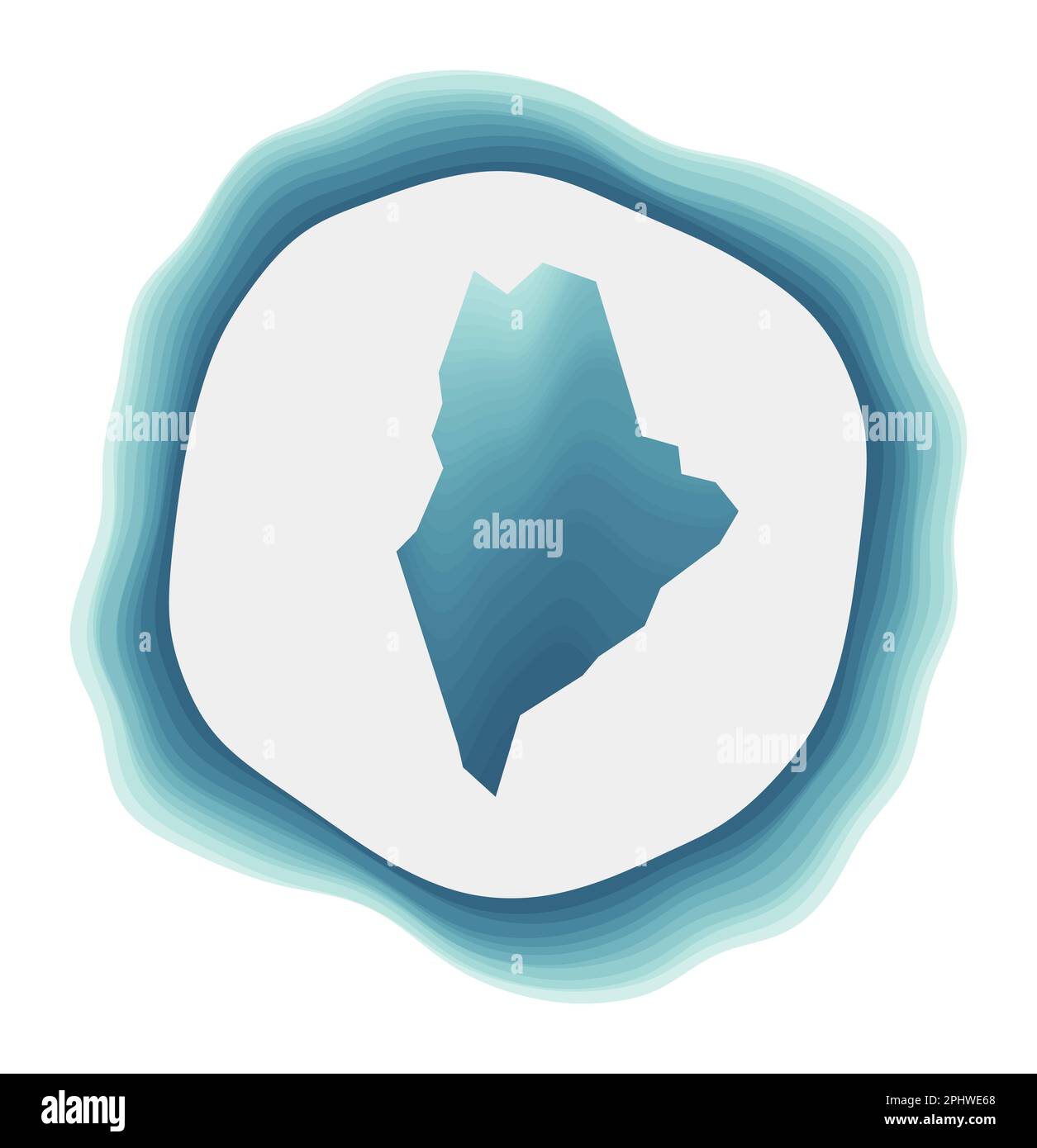 Maine logo. Badge of the US state. Layered circular sign around Maine ...