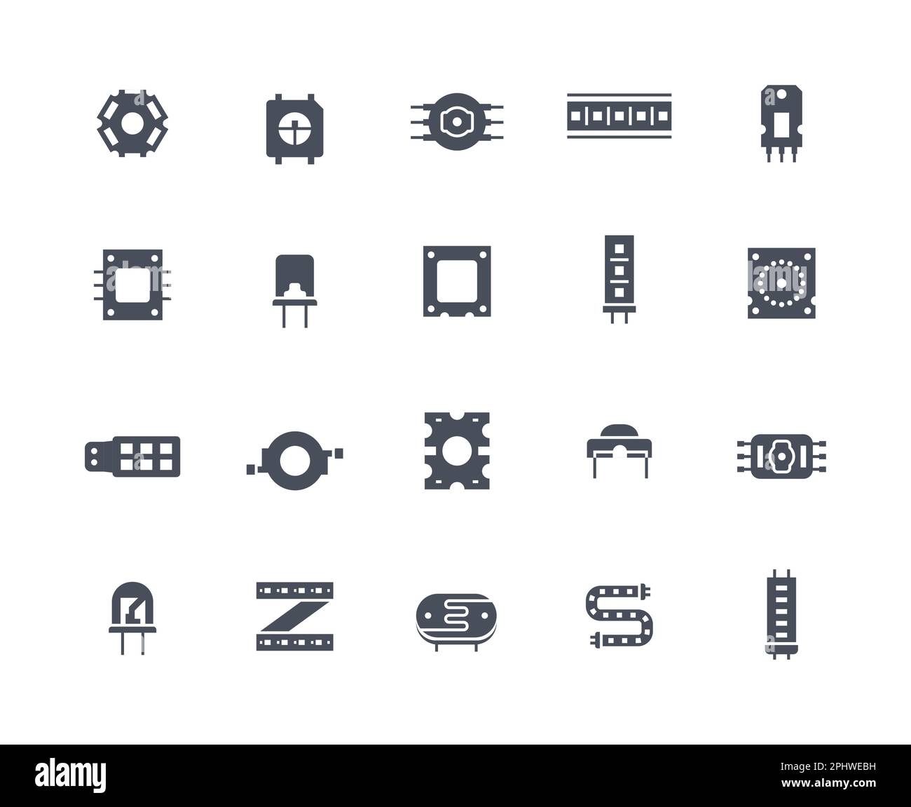 LED diodes black icons set Stock Vector Image & Art - Alamy
