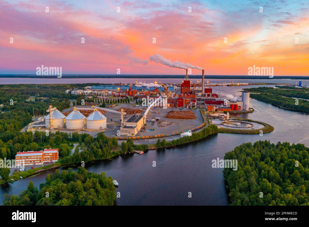 Aerial of pulp and paper mill hi-res stock photography and images - Alamy