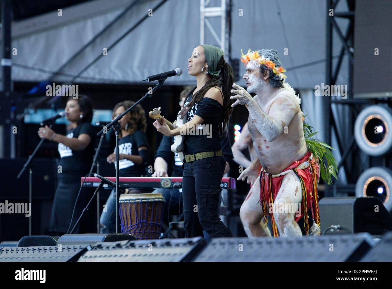 Blue King Brown performing atLive Earth Australia Concert held at ...