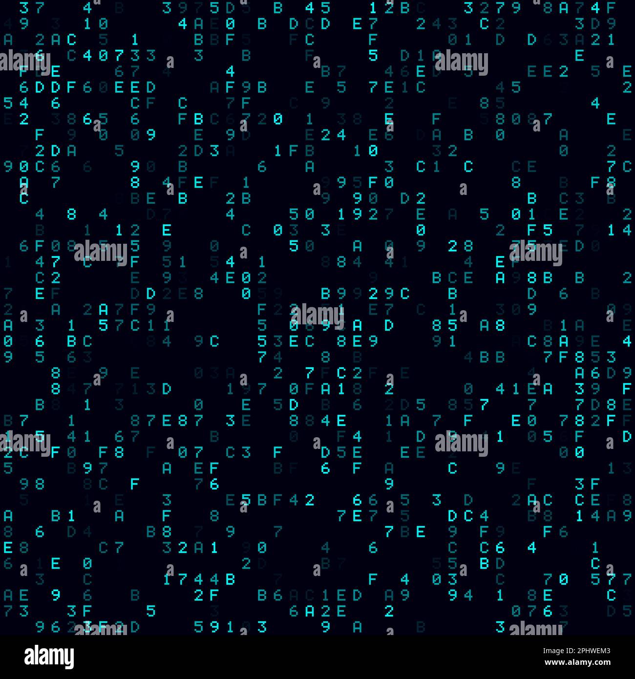 Technology Background. Cyan sparse hexadecimal background. Medium sized seamless pattern ...