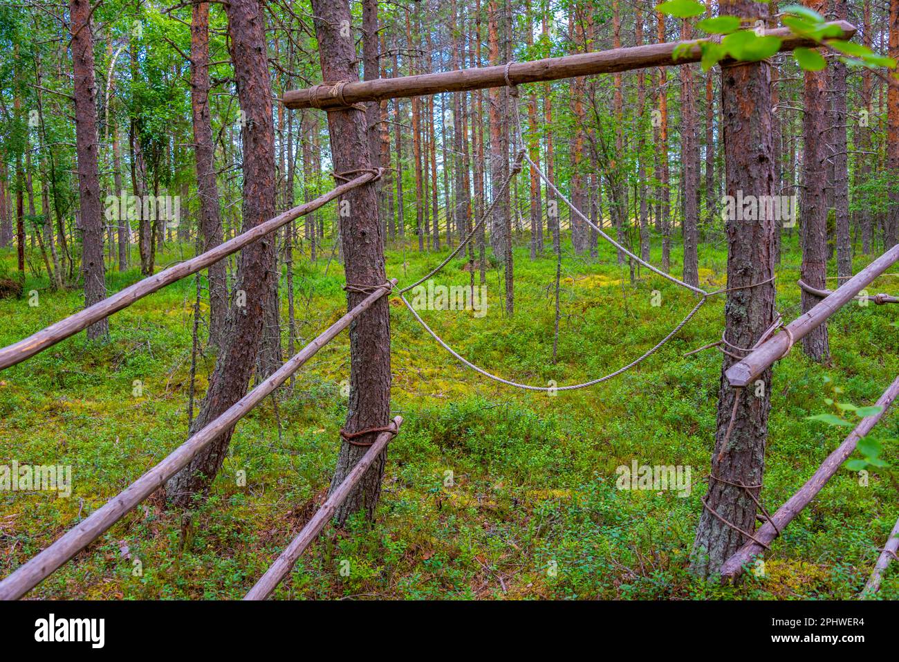 Hunting traps at Kierikki Stone Age Centre in Finland Stock Photo - Alamy