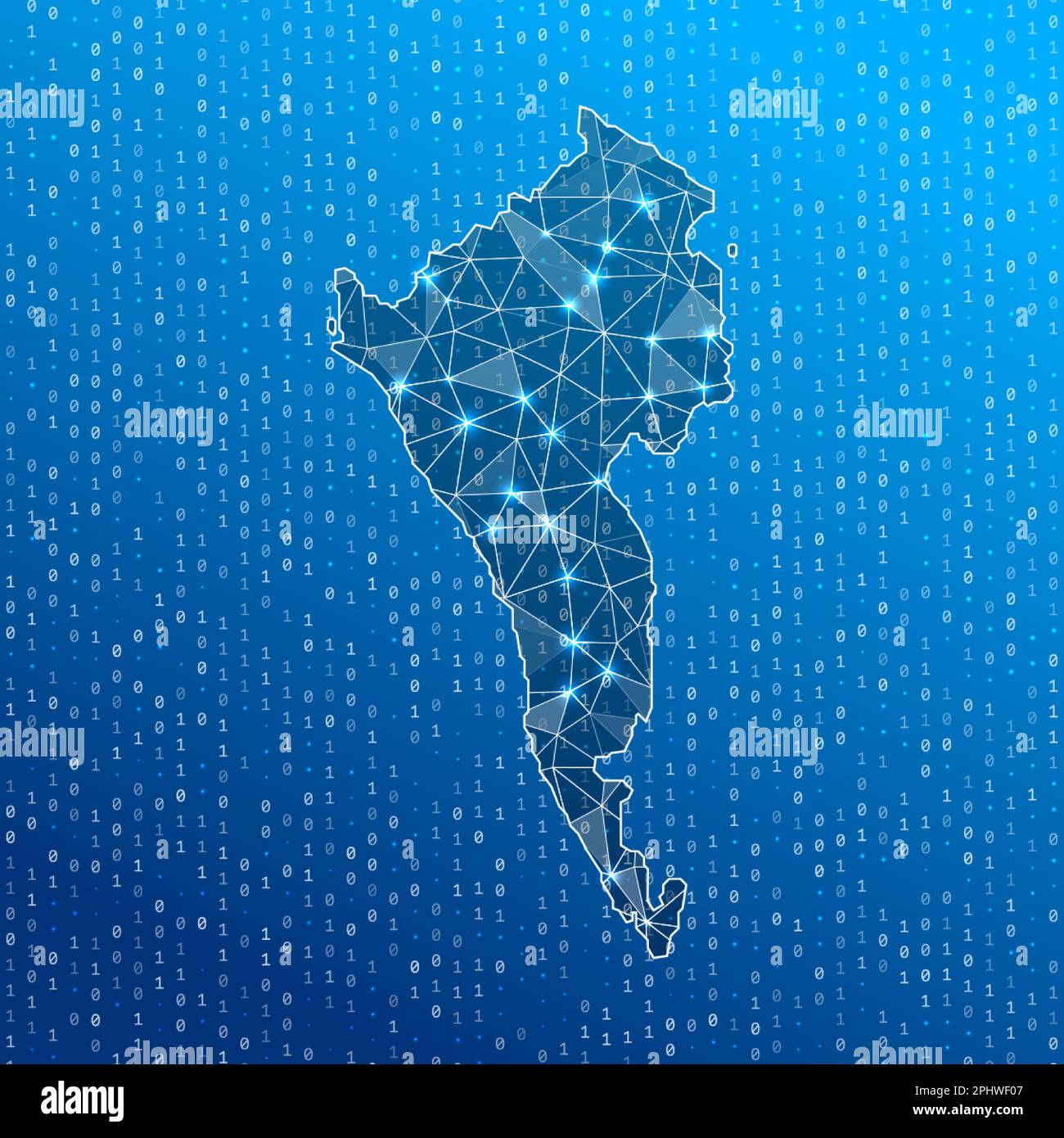 Network map of Coron Island. Island digital connections map. Technology ...