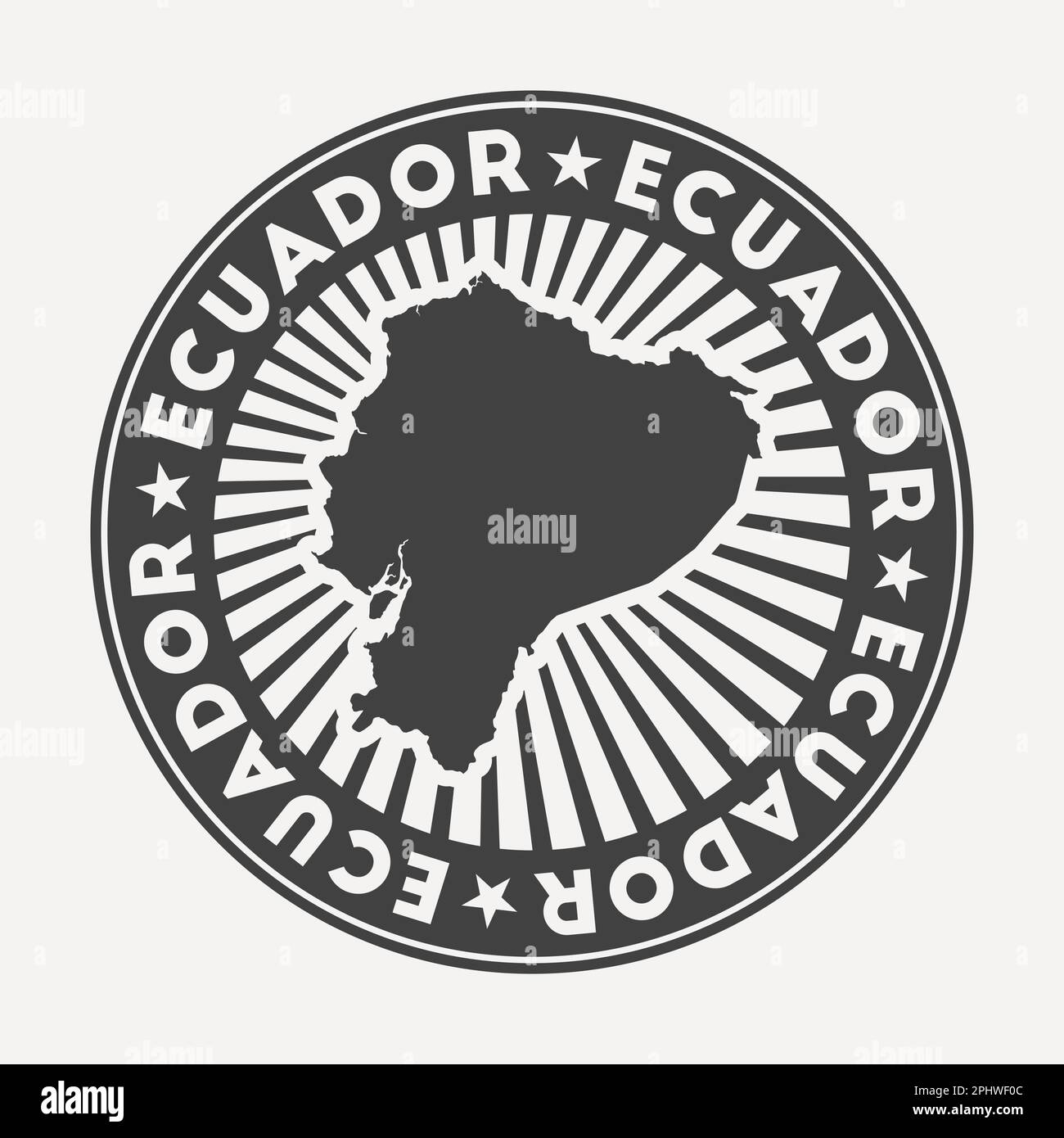 Ecuador round logo. Vintage travel badge with the circular name and map ...