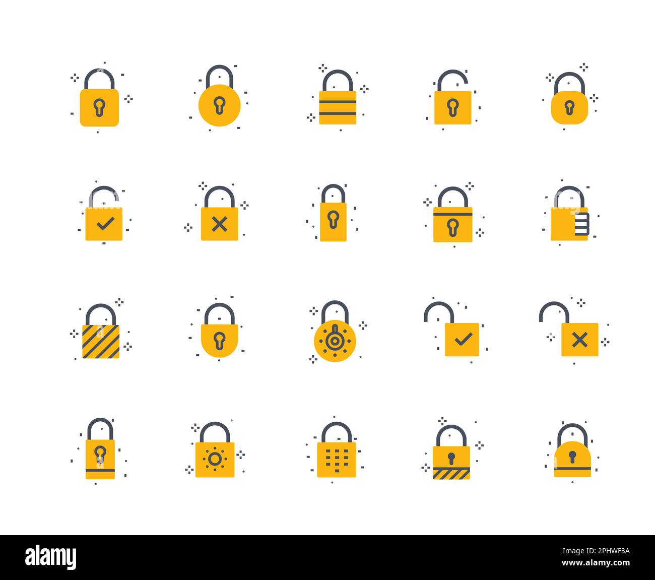Lock code icons color Stock Vector Images - Alamy