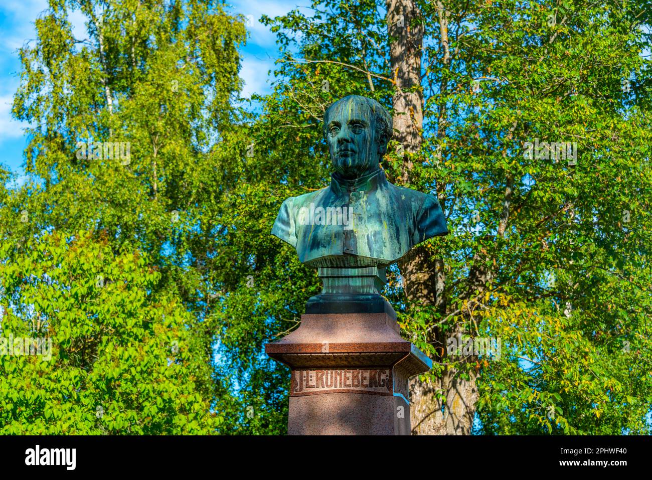 Statue of JL Runeberg, the national poet of Finland in Kokkola Stock ...