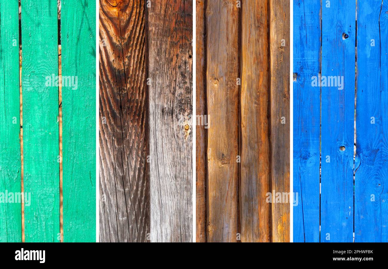 Wood tree board texture pattern set collage. Different Wooden Board ...