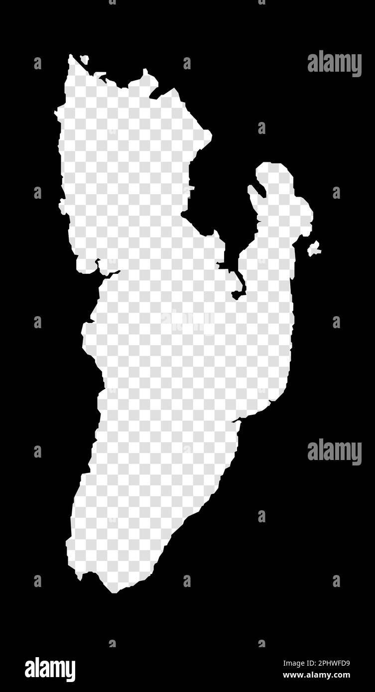 Stencil map of Kadan Kyun. Simple and minimal transparent map of Kadan Kyun. Black rectangle ...