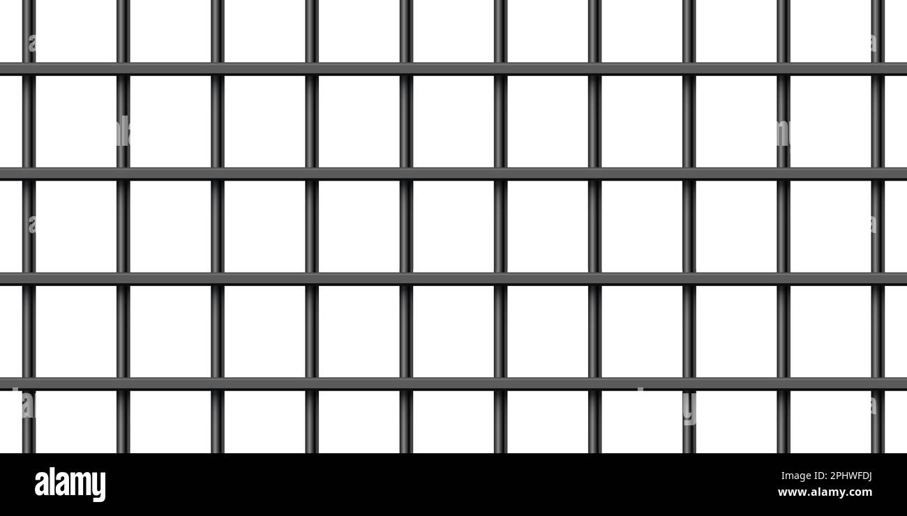 Black realistic metal prison bars isolated on white background ...