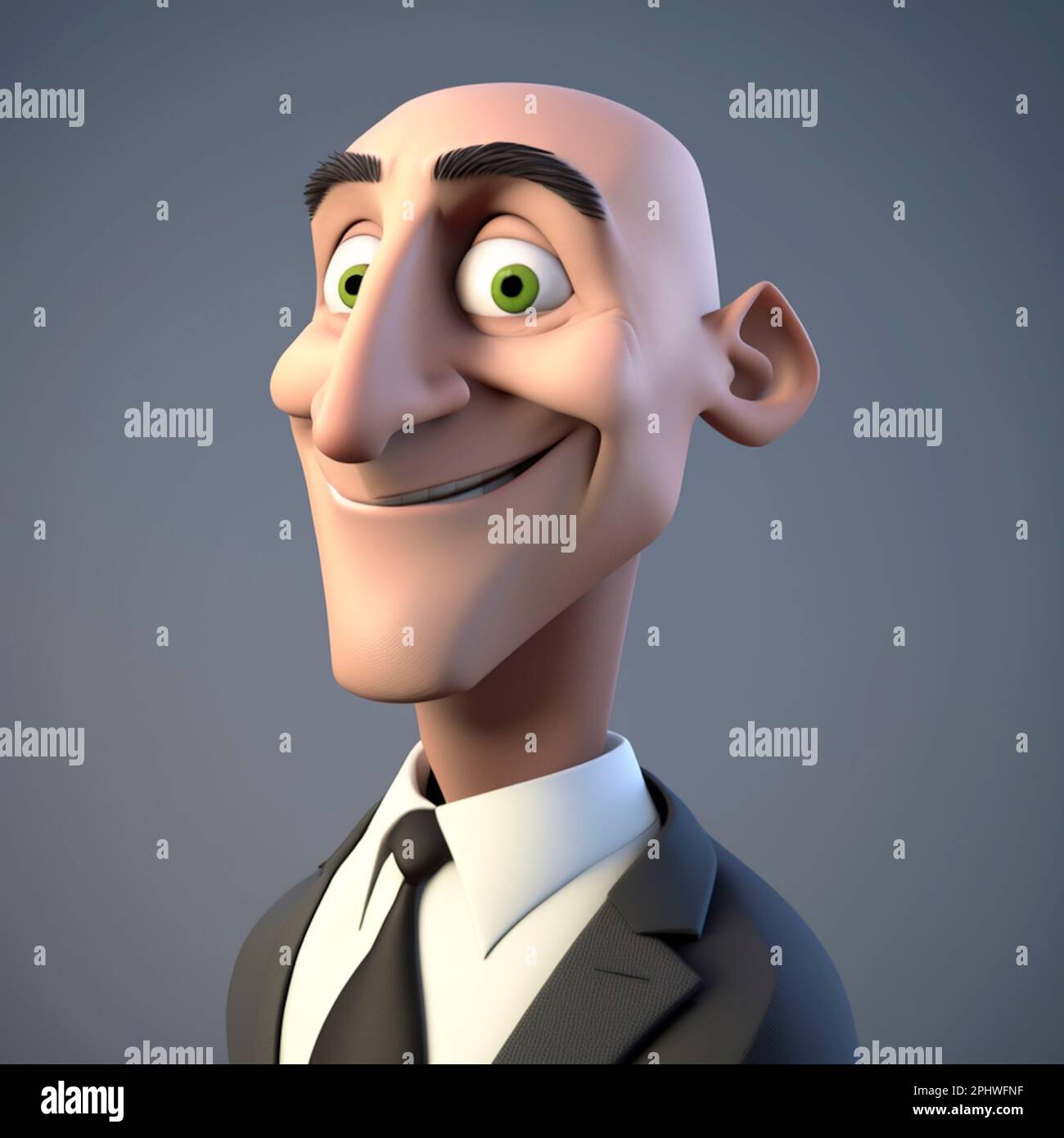 Illustration of a businessman face smiley and happy face 3d cartoon ...