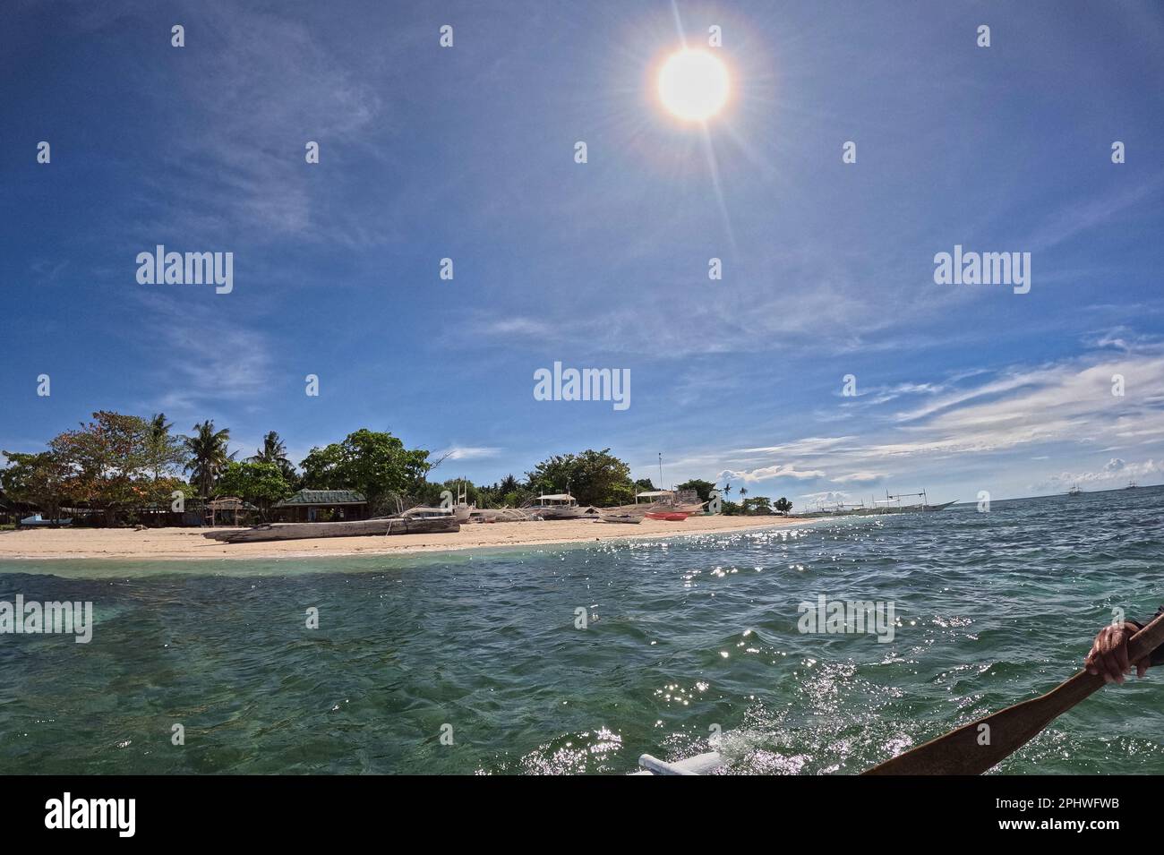 Idyllic view of Pamilacan Island in the Philippines and its beach with ...