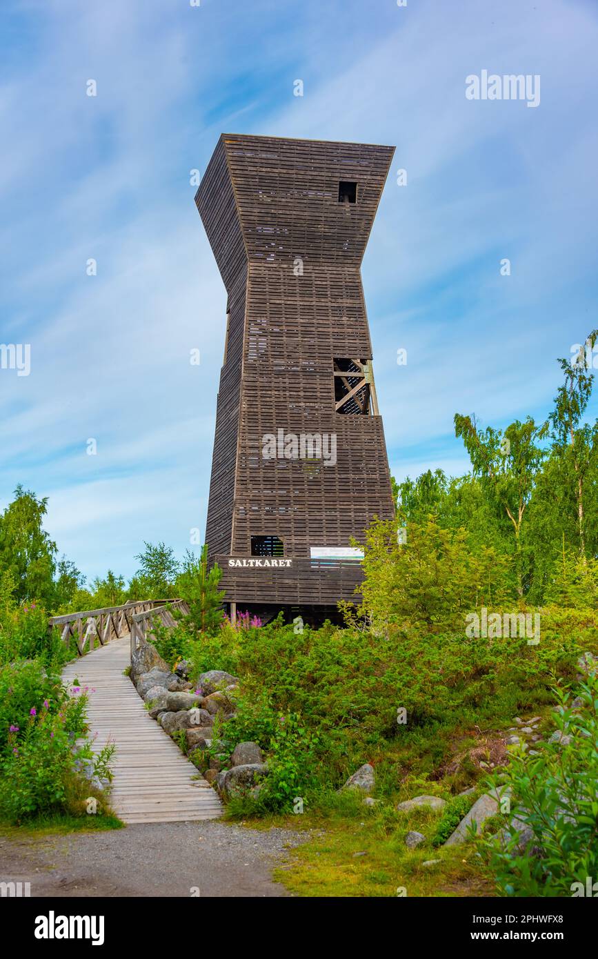 Lookout Tower Saltkaret at Kvarken archipelago in Finland Stock Photo ...