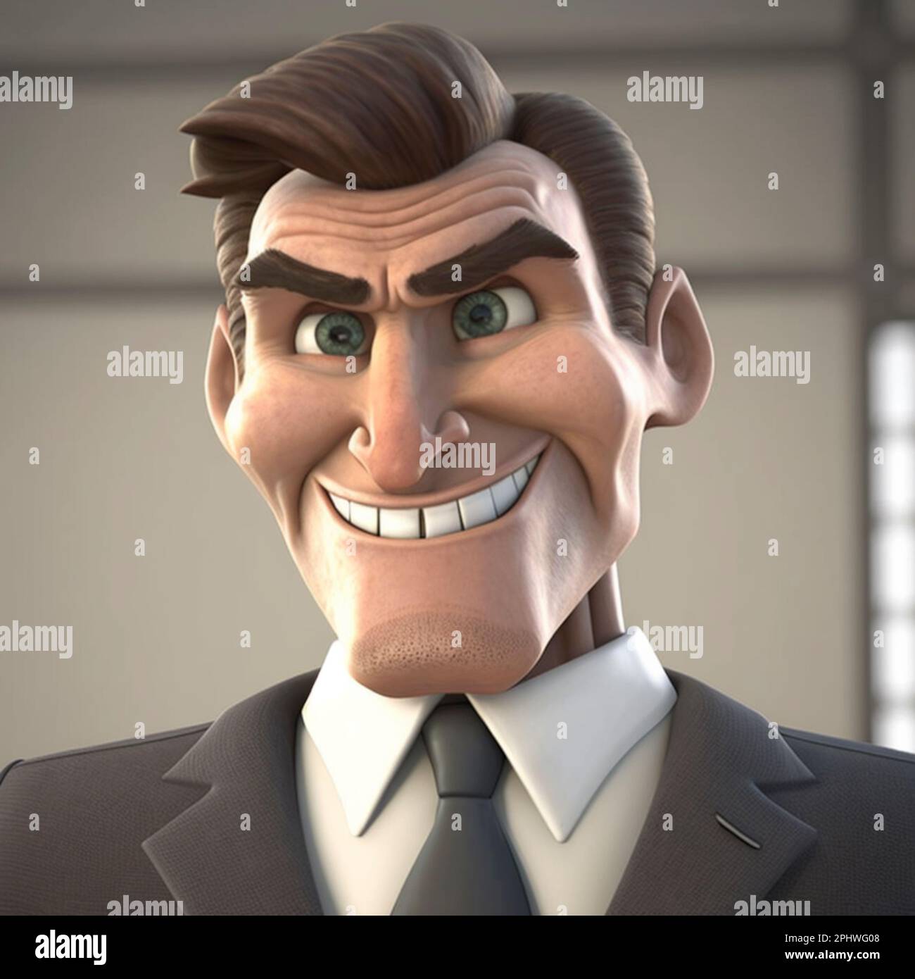 Illustration Of A Businessman Face Smiley And Happy Face 3d Cartoon With High Quality Full Hd