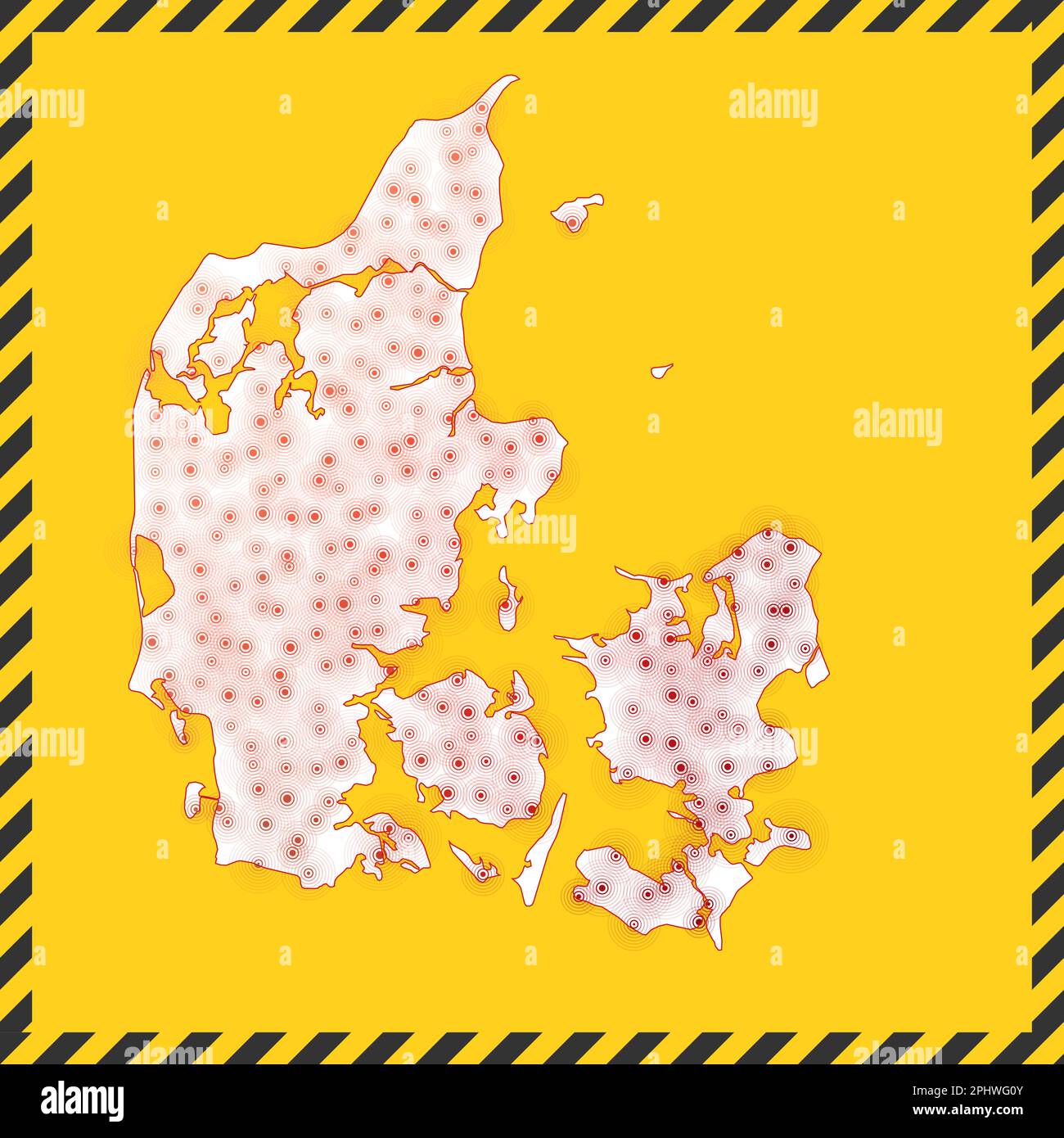 Denmark closed - virus danger sign. Lockdown country icon. Black ...