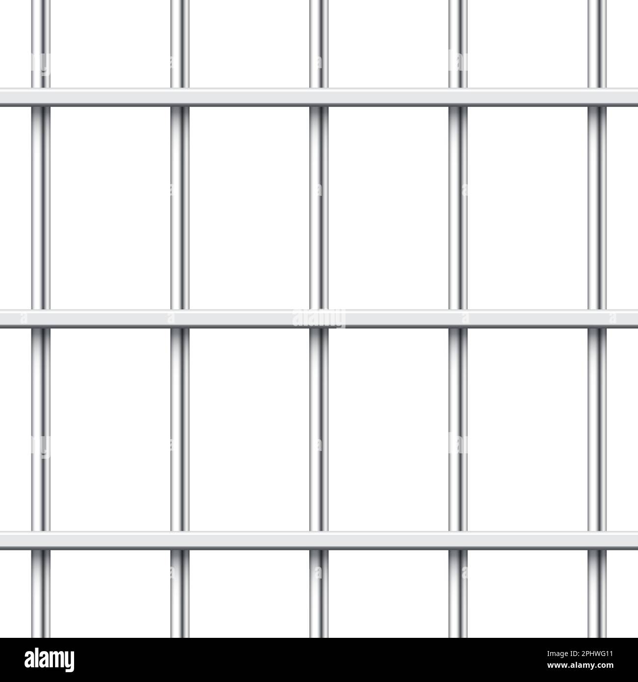 Realistic shiny metal prison bars isolated on white background ...