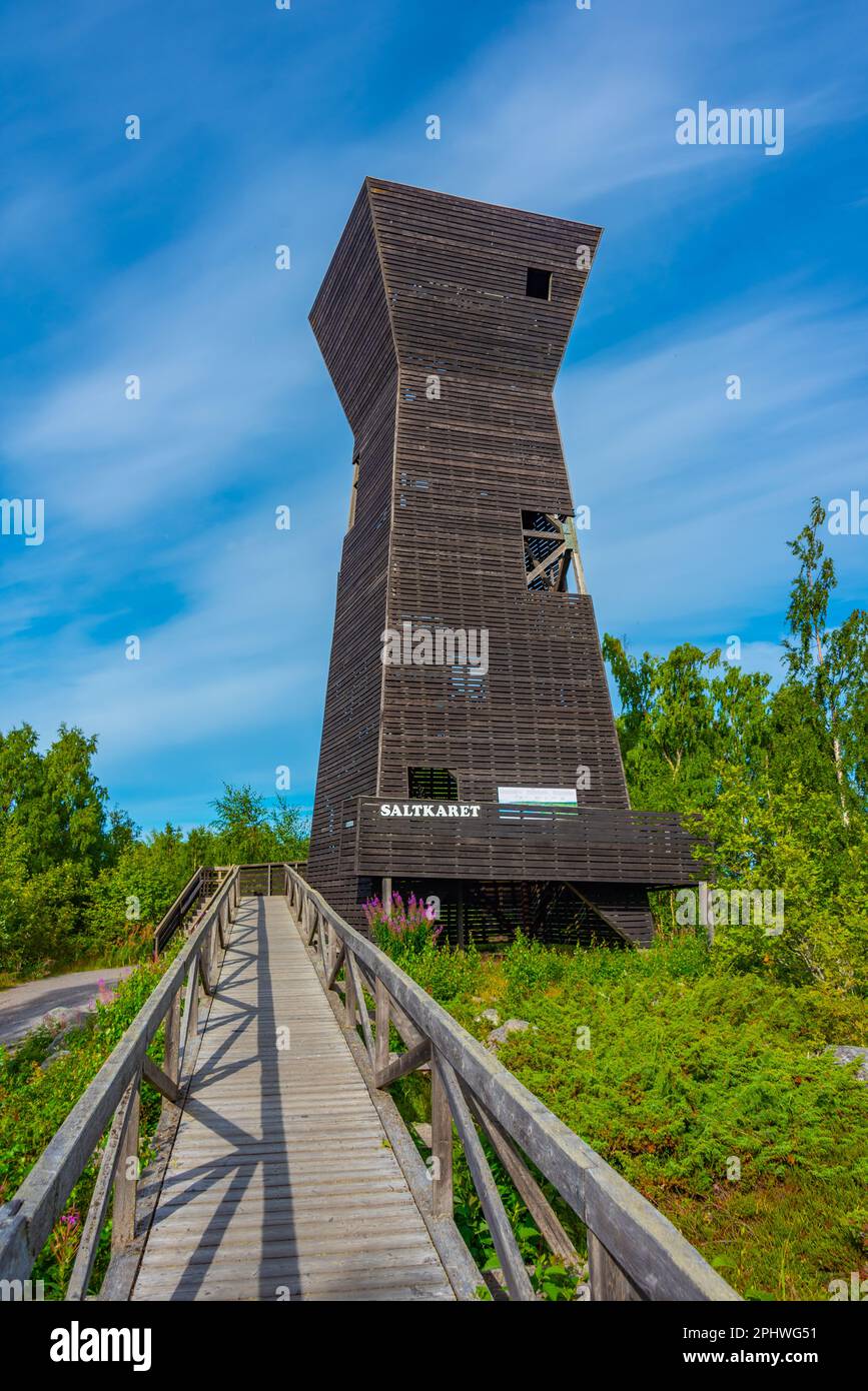 Lookout Tower Saltkaret at Kvarken archipelago in Finland Stock Photo ...