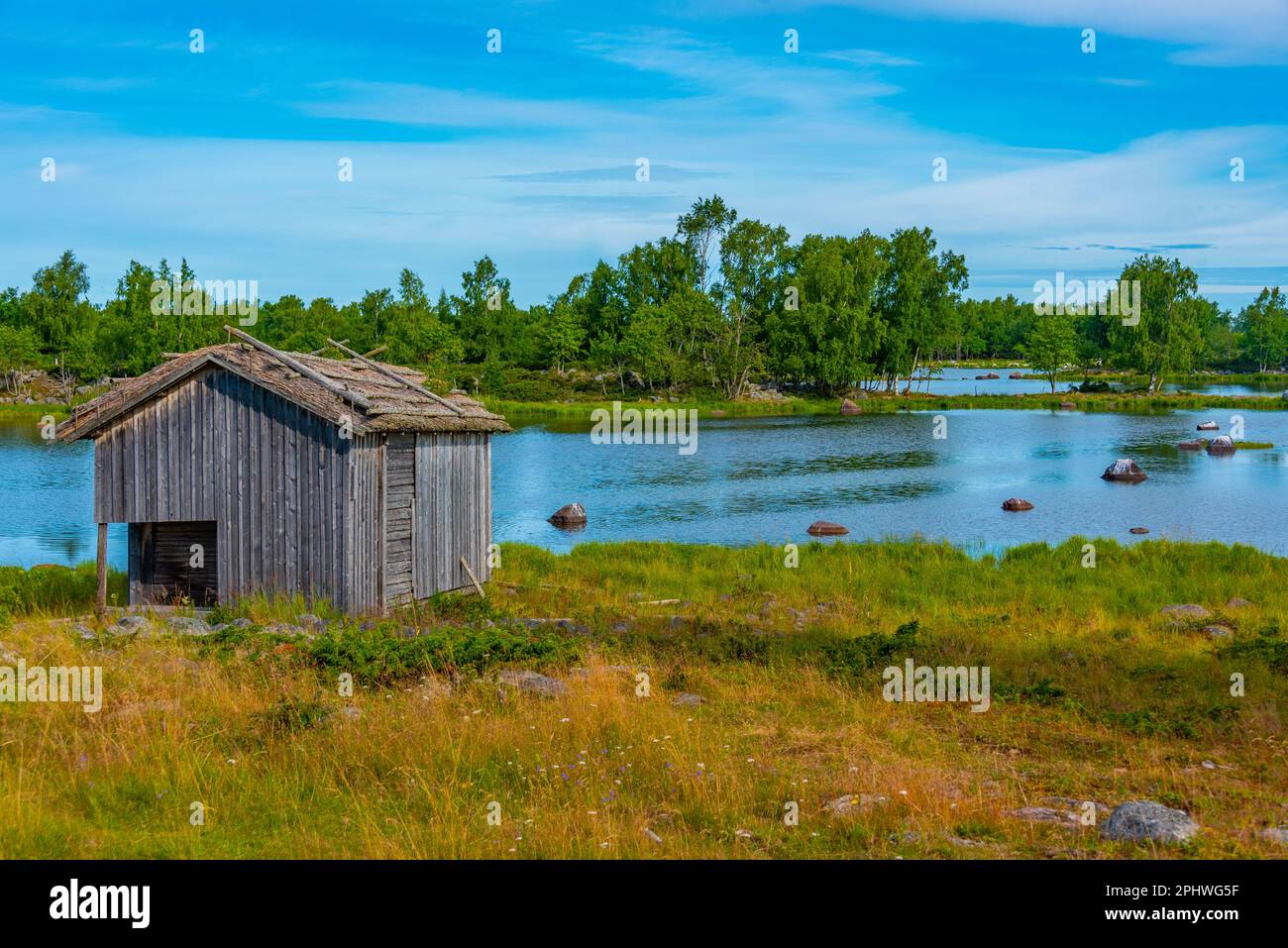 Old fishing harbour near Svedjehamn in Finland Stock Photo - Alamy