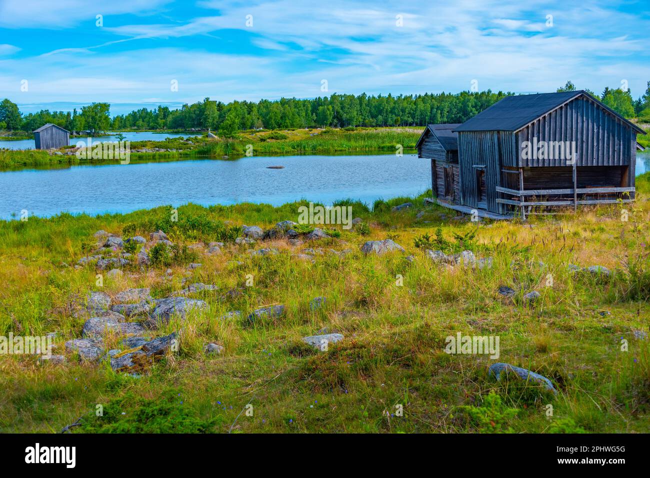 Old fishing harbour near Svedjehamn in Finland Stock Photo - Alamy