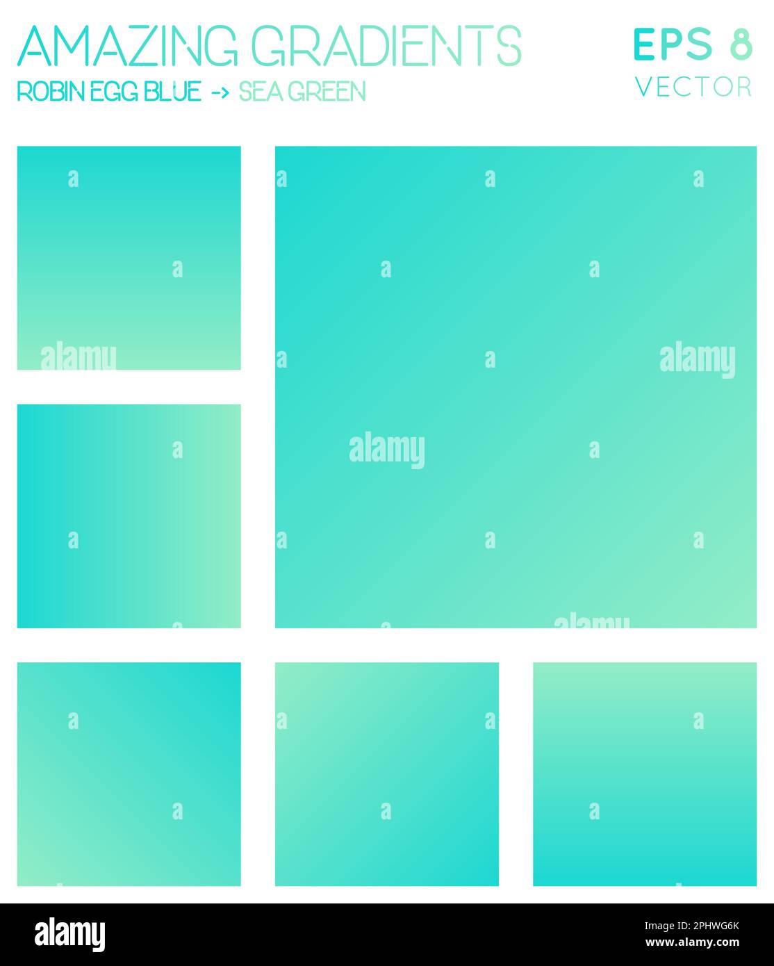 Colorful gradients in robin egg blue, sea green color tones. Actual ...