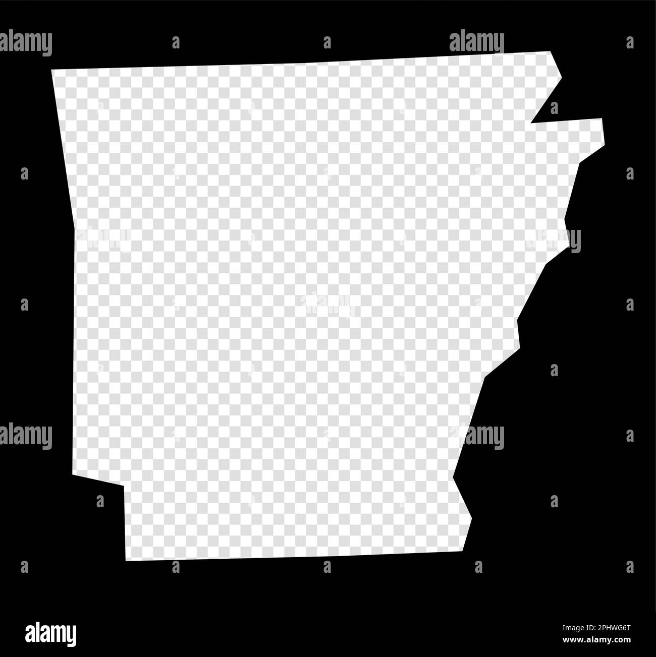 Stencil map of Arkansas. Simple and minimal transparent map of Arkansas ...
