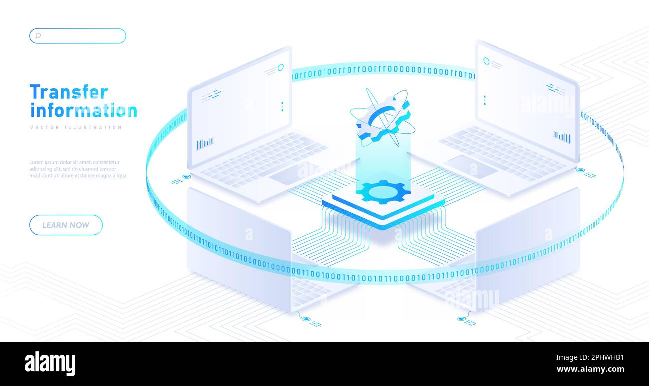 Transfer of information banner Stock Vector Image & Art - Alamy