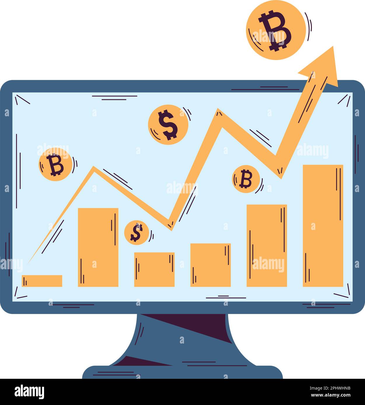 Currency growth chart illustration over white Stock Vector Image & Art ...
