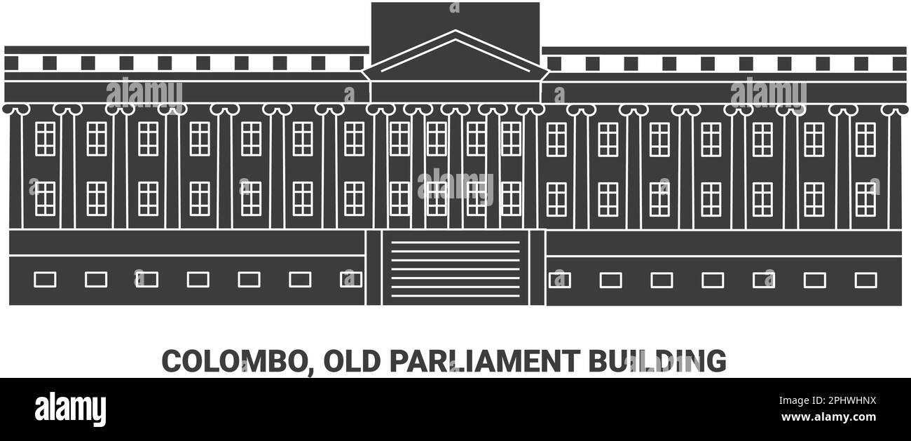 Sri Lanka, Colombo, Old Parliament Building, travel landmark vector ...