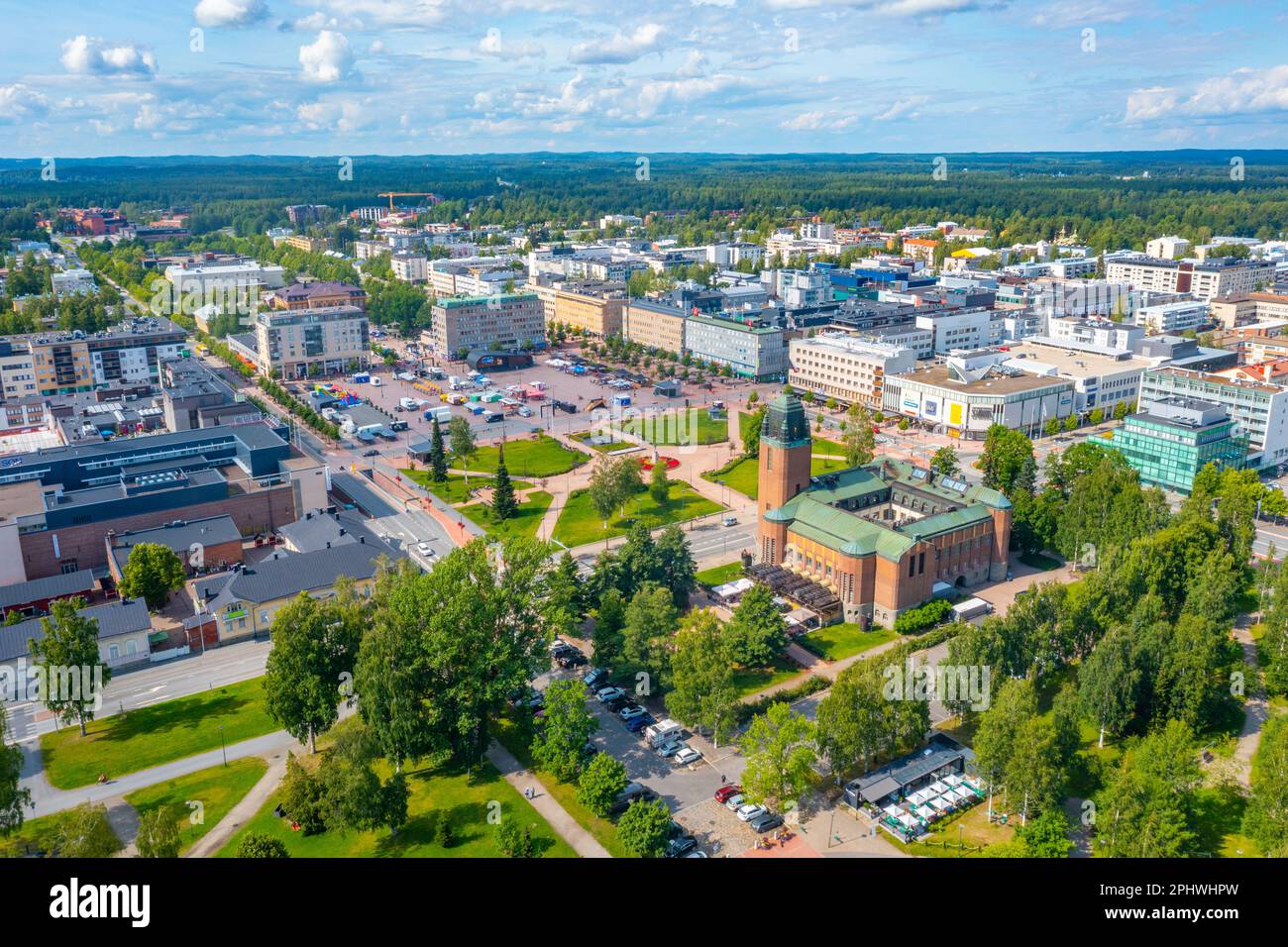 Aerial view of Finnish town Joensuu Stock Photo - Alamy