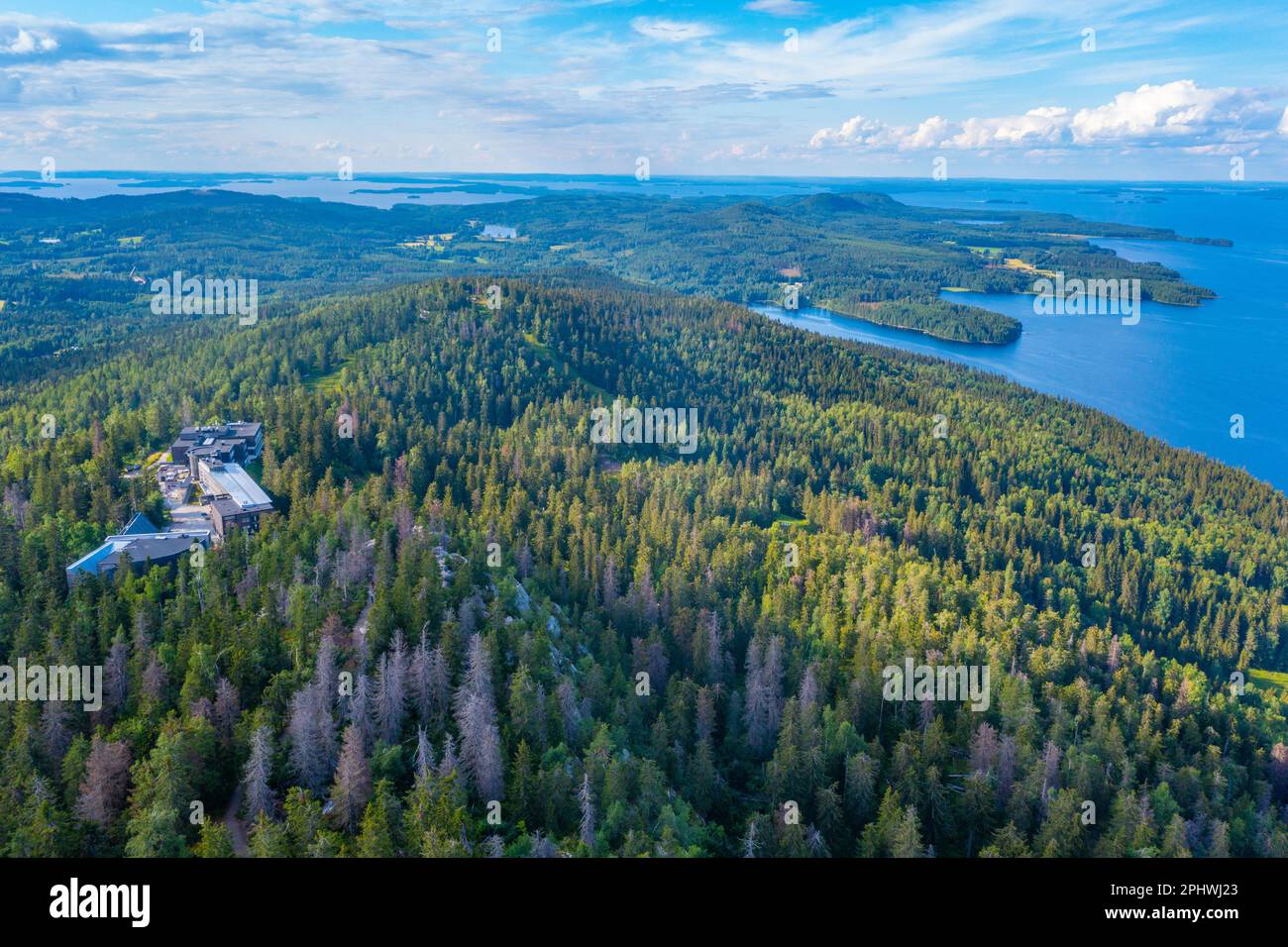 Panorama view of archipelago at lake Pielinen at Koli national park in ...