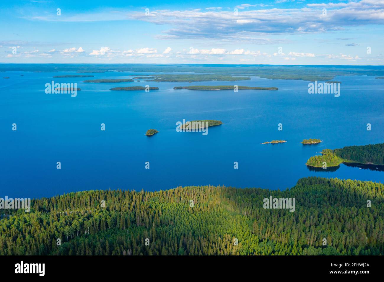 Panorama view of archipelago at lake Pielinen at Koli national park in ...