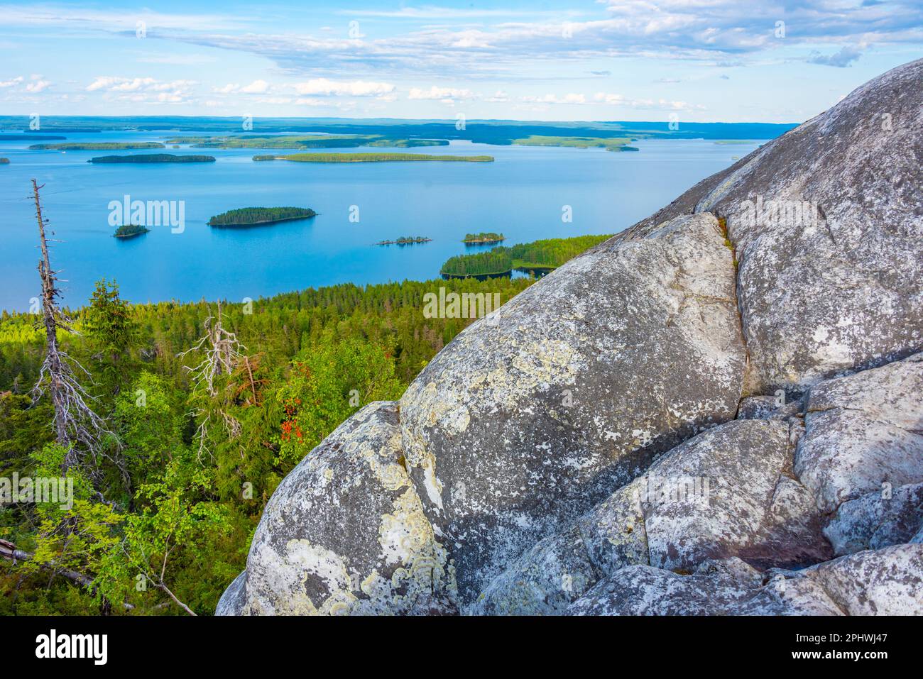 Panorama view of archipelago at lake Pielinen at Koli national park in ...